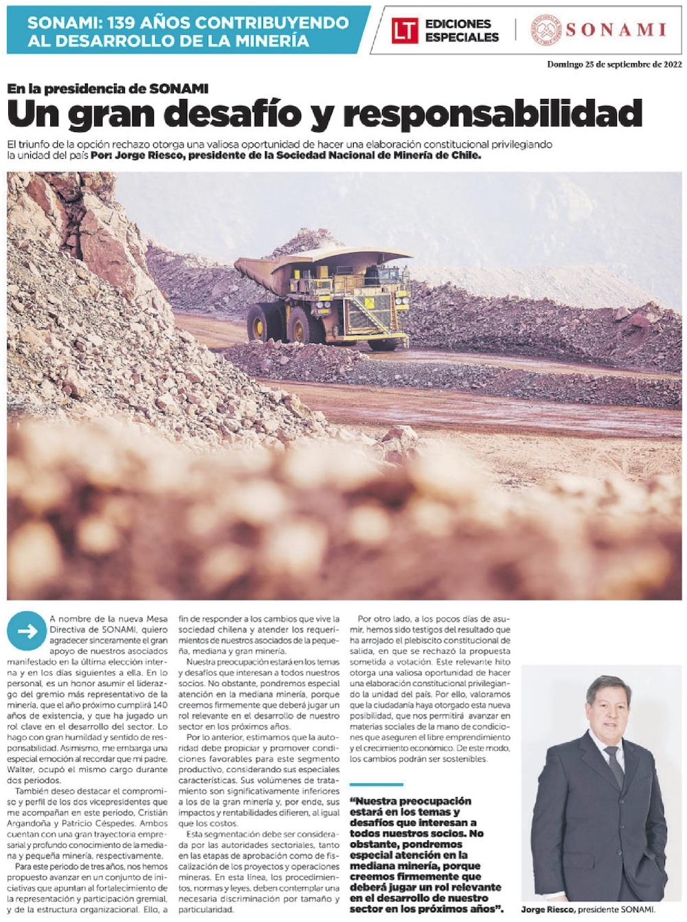 SONAMI EN LOS MEDIOS - SONAMI :: Sociedad Nacional de Minería - Chile