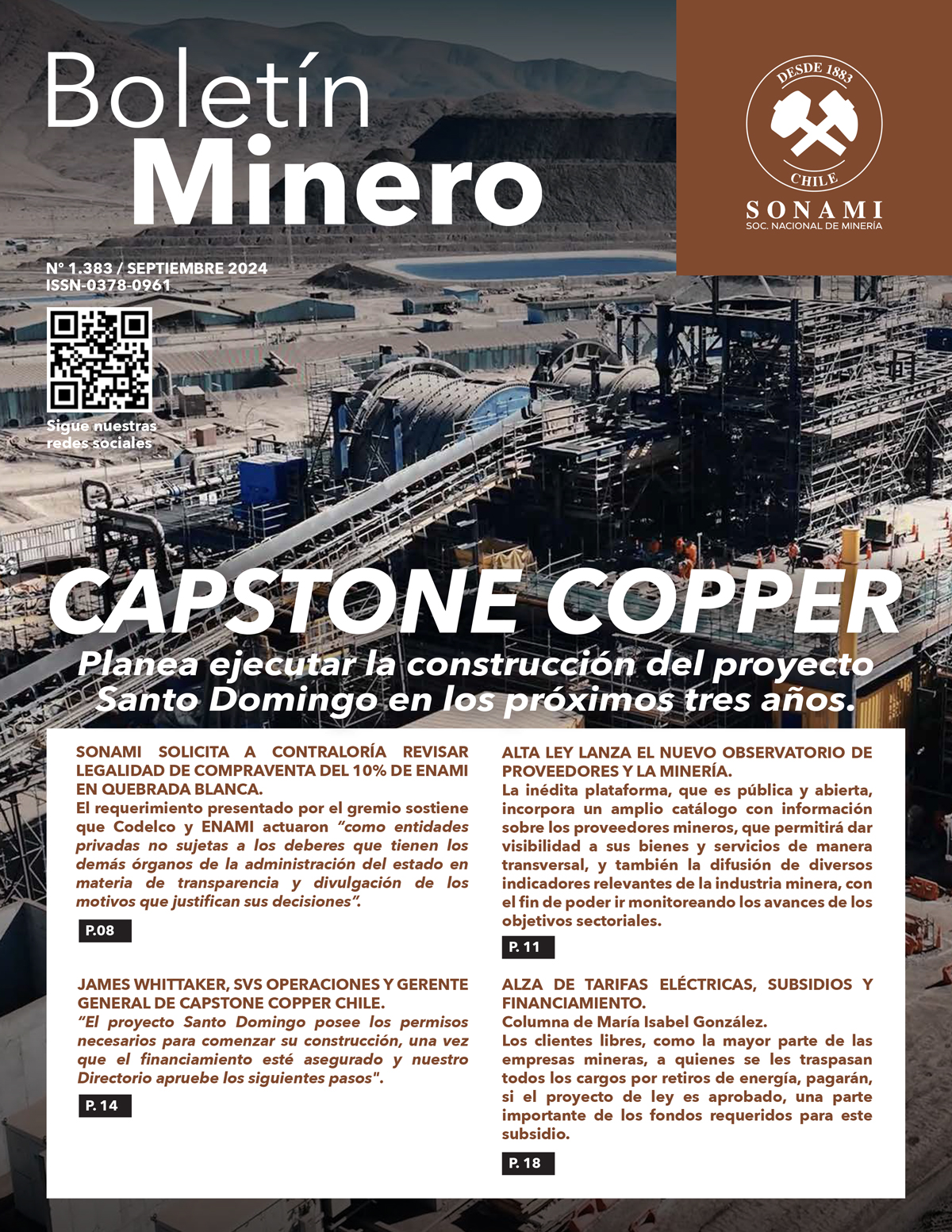 1383 septiembre de 2024 - SONAMI :: Sociedad Nacional de Minería - Chile